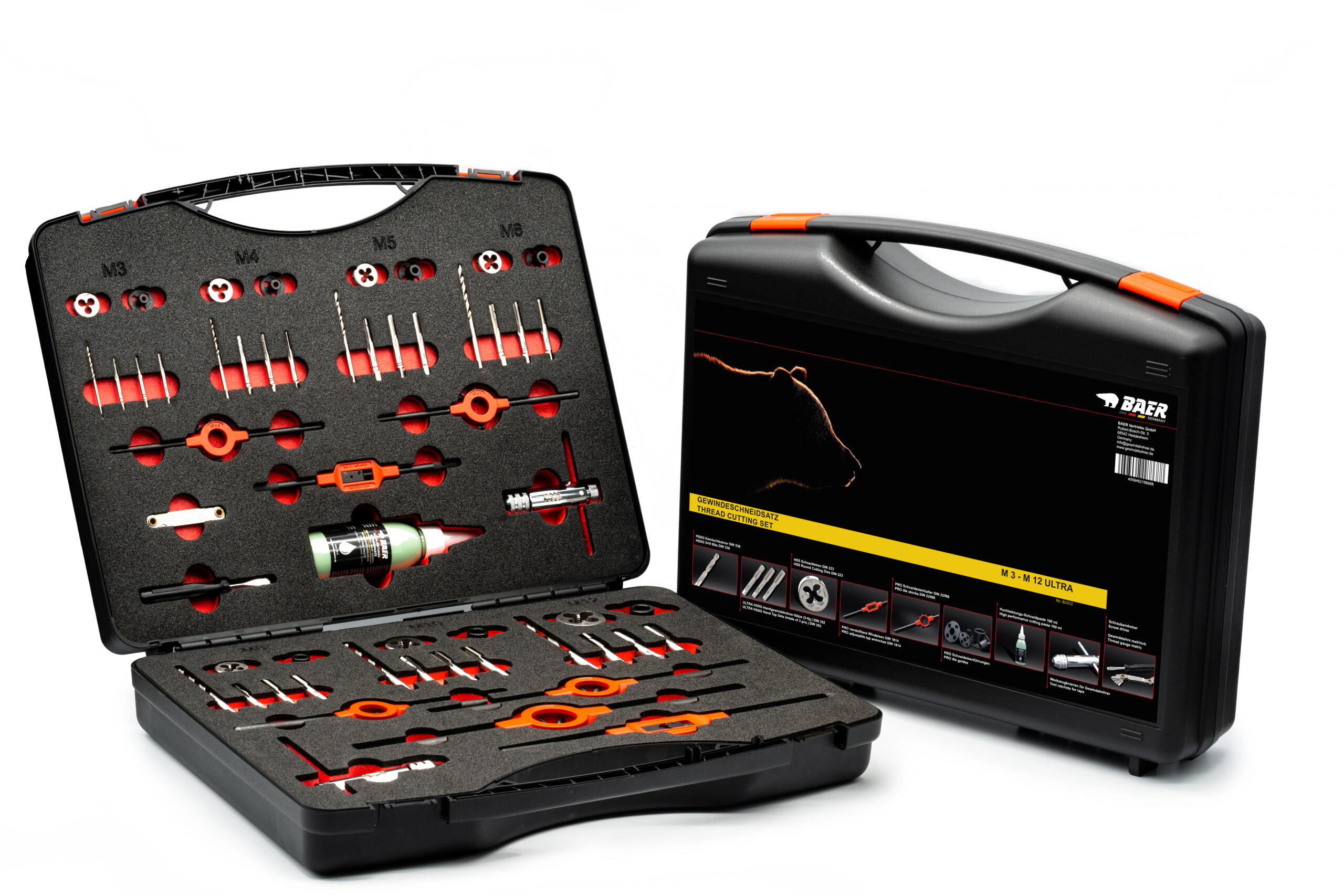 Snittsett M3-M12 tappar og bakkar HSS - Fossberg